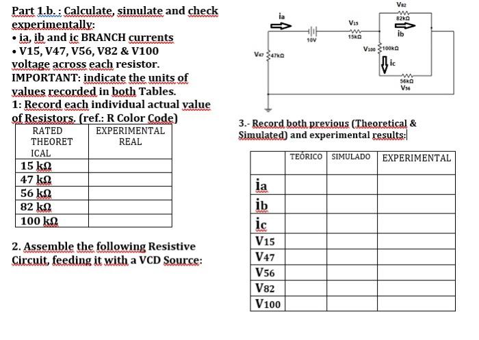 Solved Part 1.a.: Calculate, simulate and check | Chegg.com