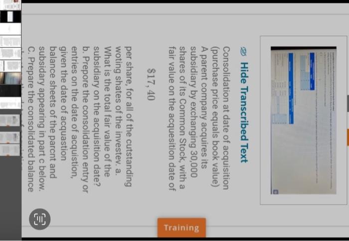 Solved Hide Transcribed Text Consolidation at date of | Chegg.com