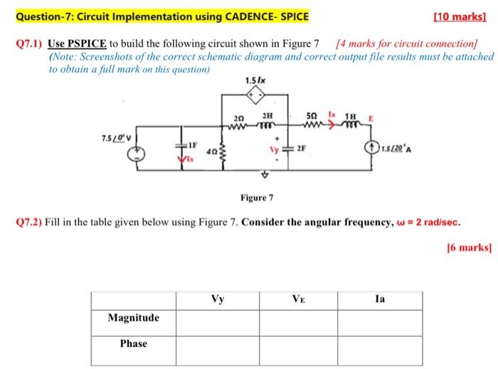 Solved Question-7: Circuit Implementation using CADENCE- | Chegg.com