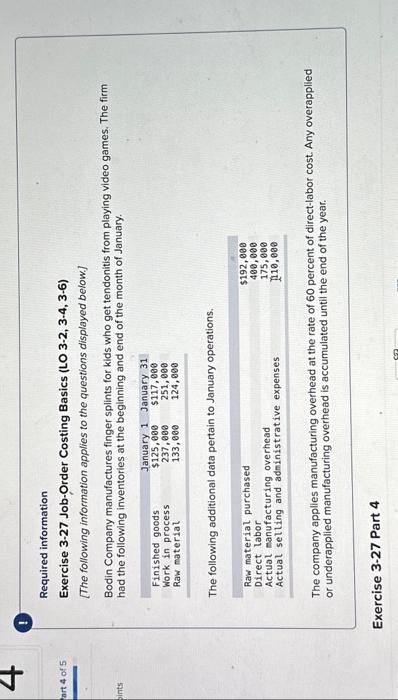 Solved Required information Exercise 3-27 Job-Order Costing | Chegg.com