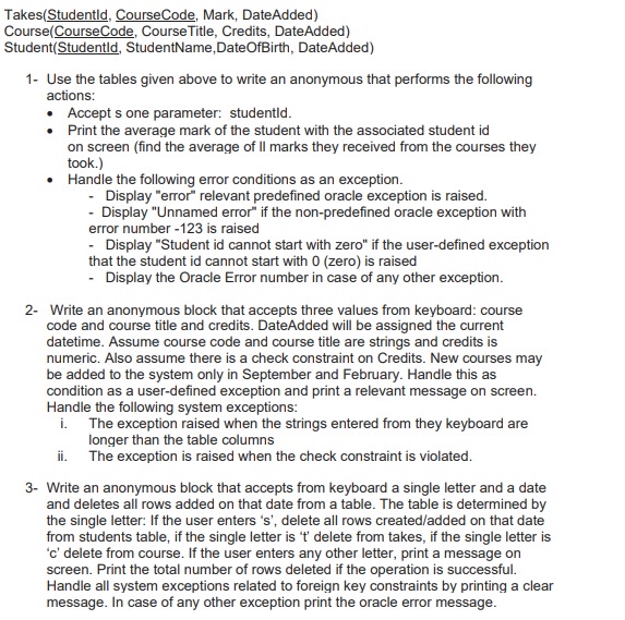 Solved Takes(Studentld, ﻿CourseCode, Mark, | Chegg.com