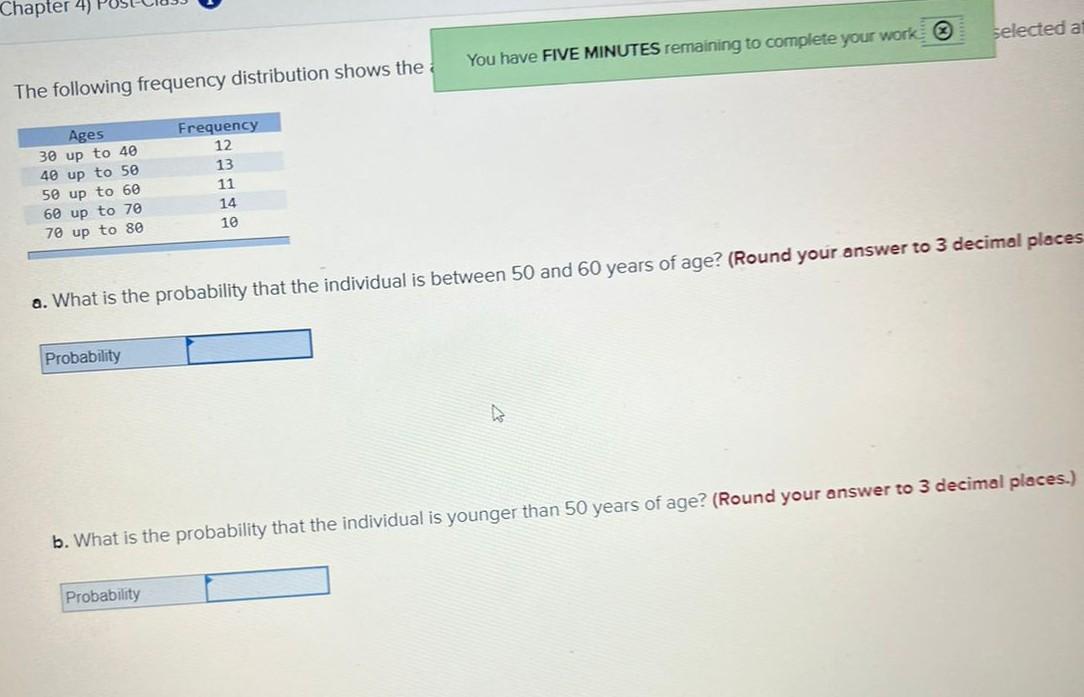 Solved The following frequency distribution shows the You | Chegg.com