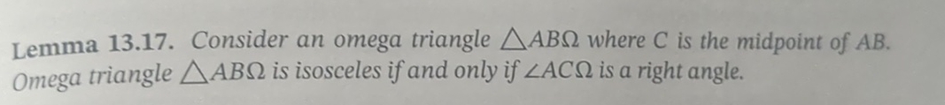 Solved Lemma 13.17. ﻿Consider an omega triangle ????ABΩ | Chegg.com