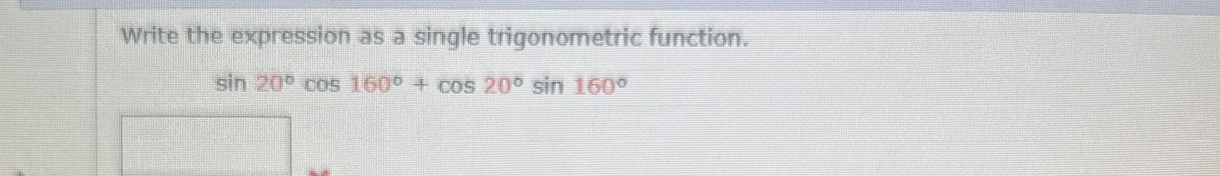 Solved Write the expression as a single trigonometric | Chegg.com