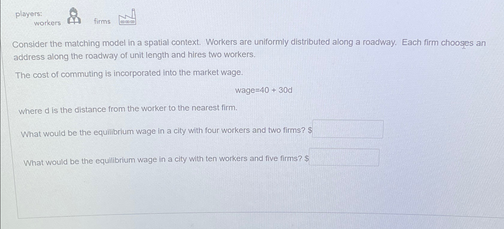 Solved players:workersfirmsConsider the matching model in a | Chegg.com