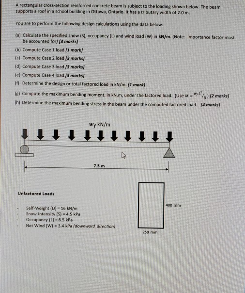 Solved A rectangular cross-section reinforced concrete beam | Chegg.com