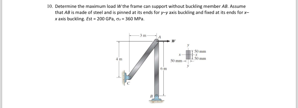 Solved MACHINE DESIGN q10Determine the maximum load W ﻿the | Chegg.com