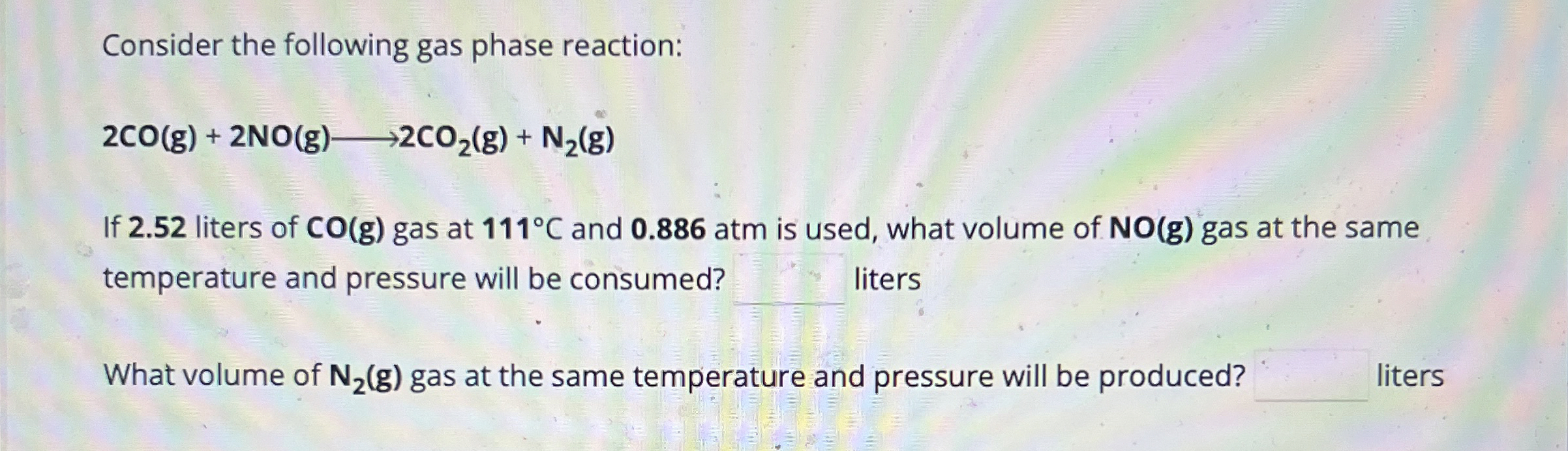 Solved Consider the following gas phase | Chegg.com