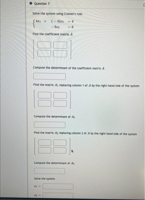Solved Solve the system using Cramer's rule. | Chegg.com