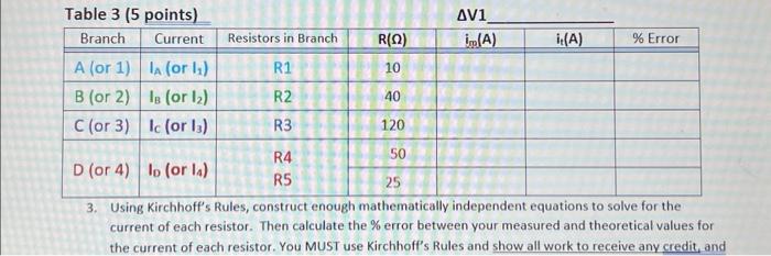 3. Using Kirchhoff's Rules, construct enough | Chegg.com