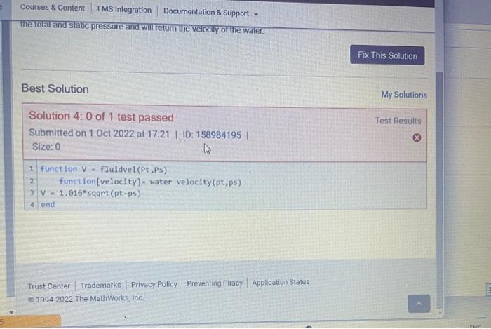 Solved The velocity of a moving fluid can be found from the | Chegg.com