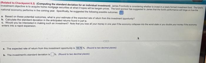Solved Related to Checkpoint 8.2) (Computing the standard | Chegg.com