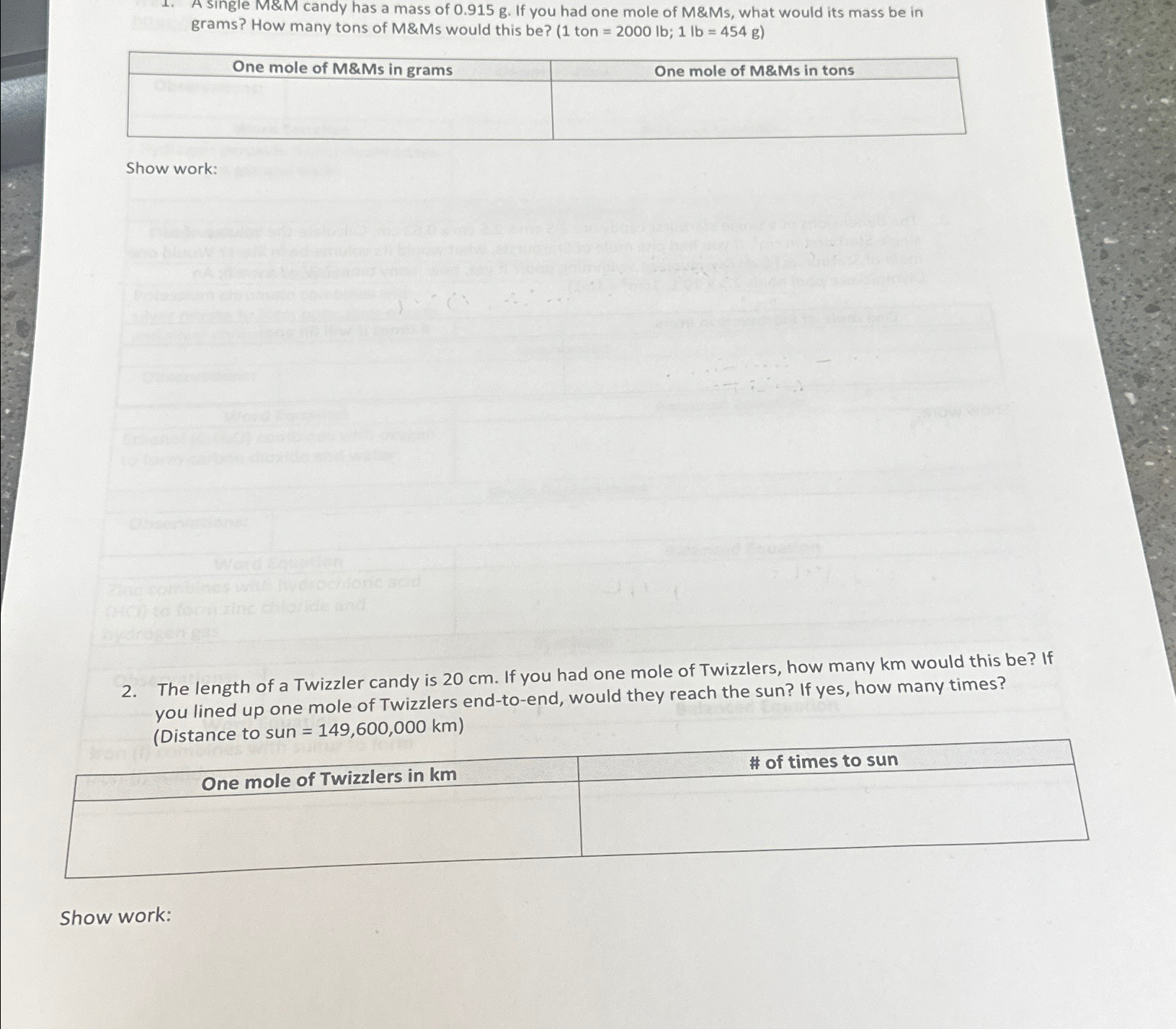 Solved A single M&M candy has a mass of 0.915g. ﻿If you had | Chegg.com