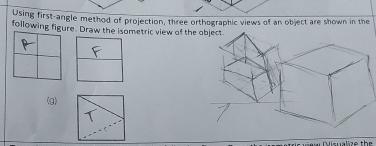 Solved Using first-angle method of projection, three | Chegg.com