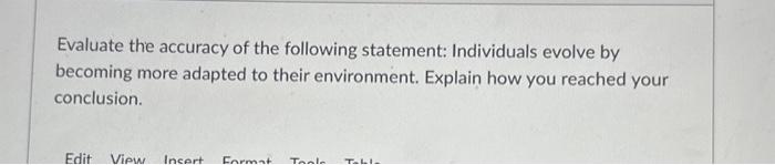 Solved Evaluate the accuracy of the following statement: | Chegg.com