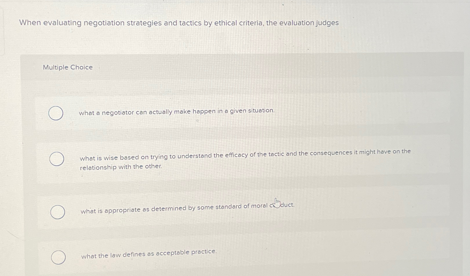 Solved When evaluating negotiation strategies and tactics by | Chegg.com