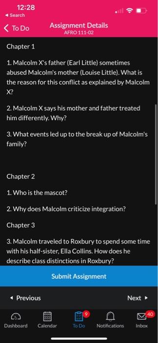 1. Malcolm X's father (Earl Little) sometimes abused | Chegg.com