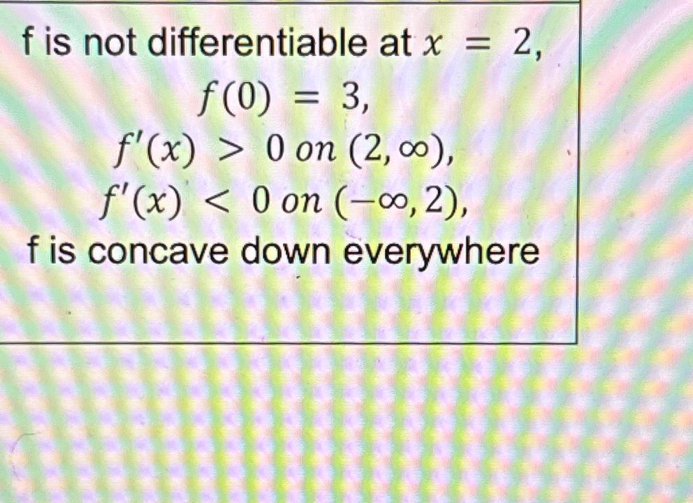 f ﻿is not differentiable at | Chegg.com
