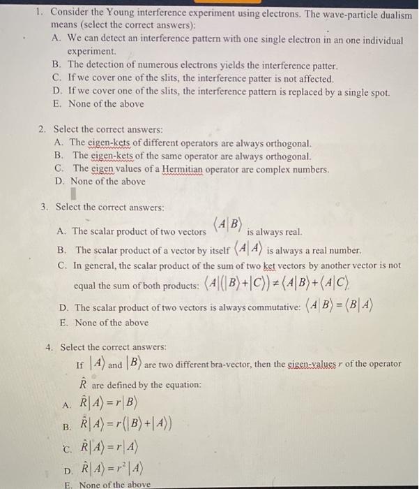 Solved 1. Consider the Young interference experiment using | Chegg.com