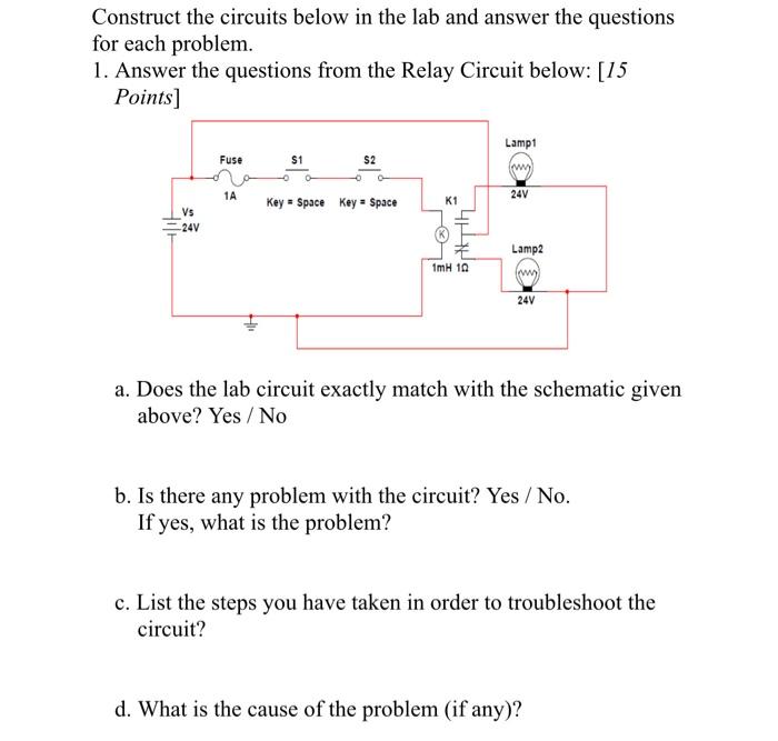 Solved Construct the circuits below in the lab and answer | Chegg.com