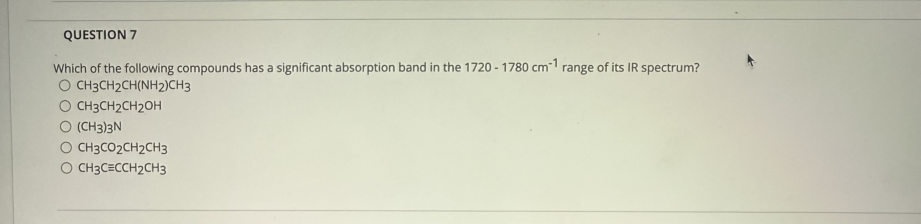 Solved QUESTION 7Which of ﻿the following compounds has a | Chegg.com