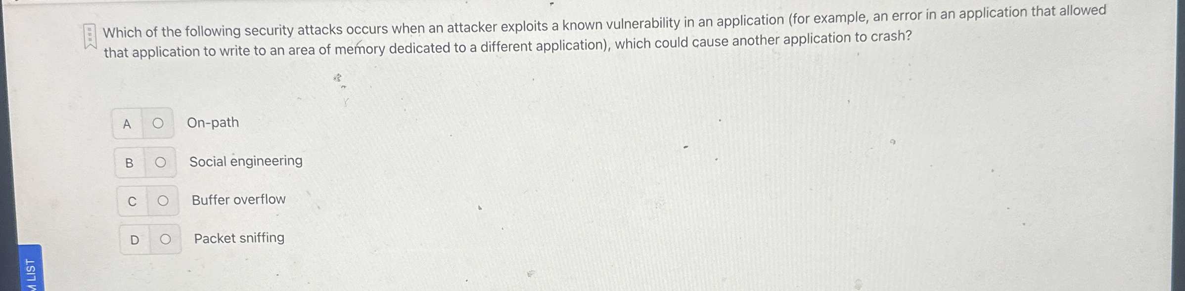 Solved Which of the following security attacks occurs when | Chegg.com