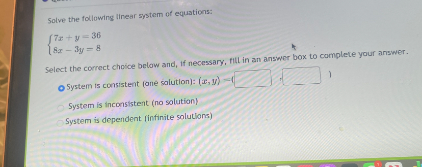 Solved Solve the following linear system of | Chegg.com