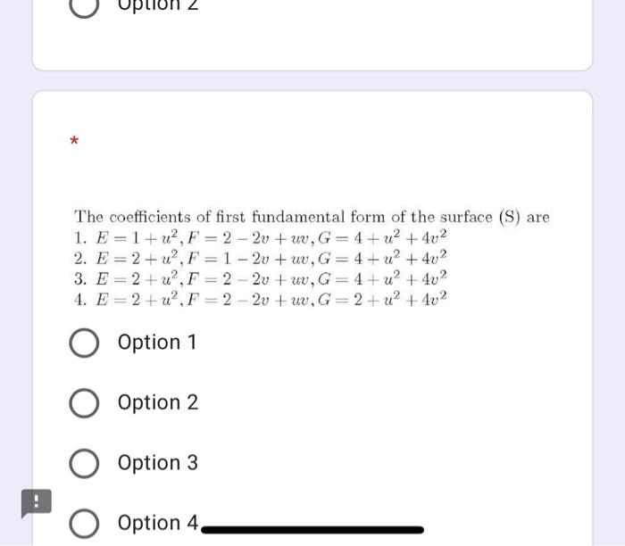2. The coefficients of first fundamental form of the | Chegg.com
