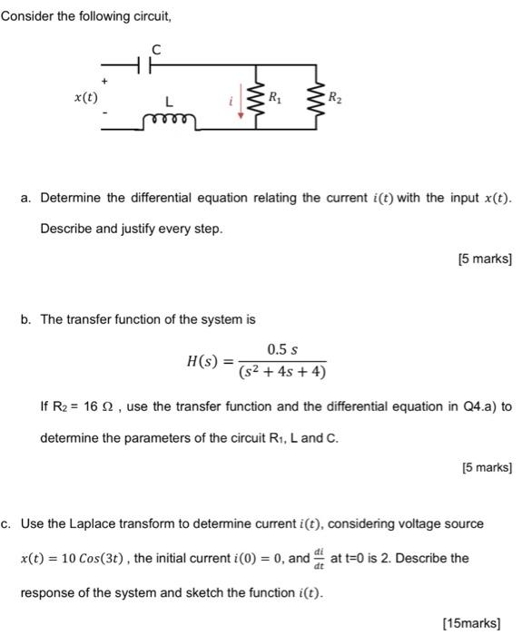 Solved Consider the following circuit, a. Determine the | Chegg.com