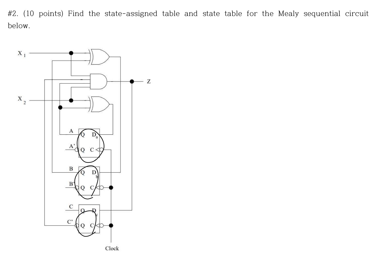 Solved #2. (10 ﻿points) ﻿Find the state-assigned table and | Chegg.com