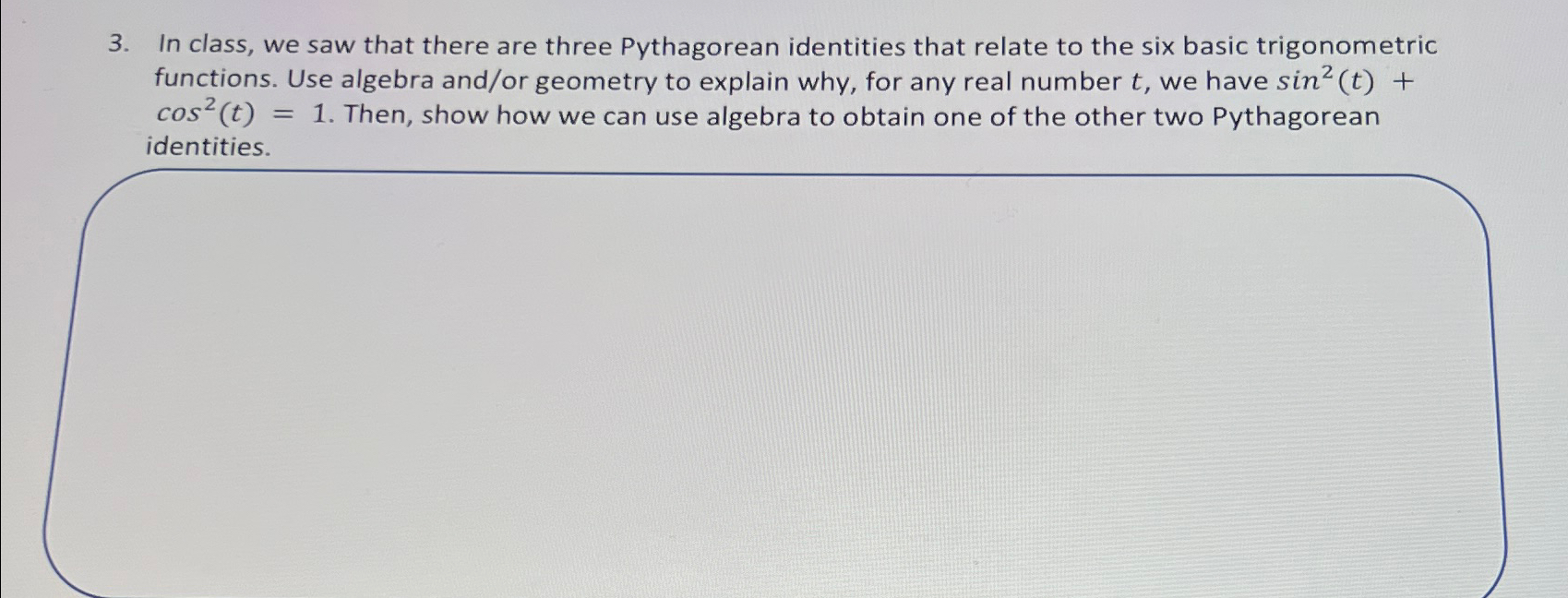 Solved In class, we saw that there are three Pythagorean | Chegg.com