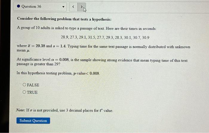 Solved Consider the following problem that tests a | Chegg.com