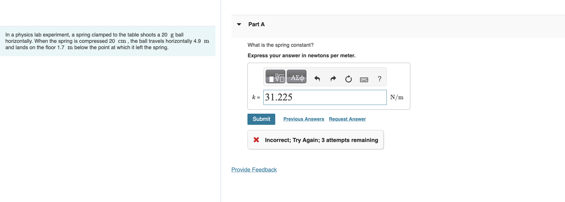Solved In a physics lab experiment, a spring clamped to the | Chegg.com