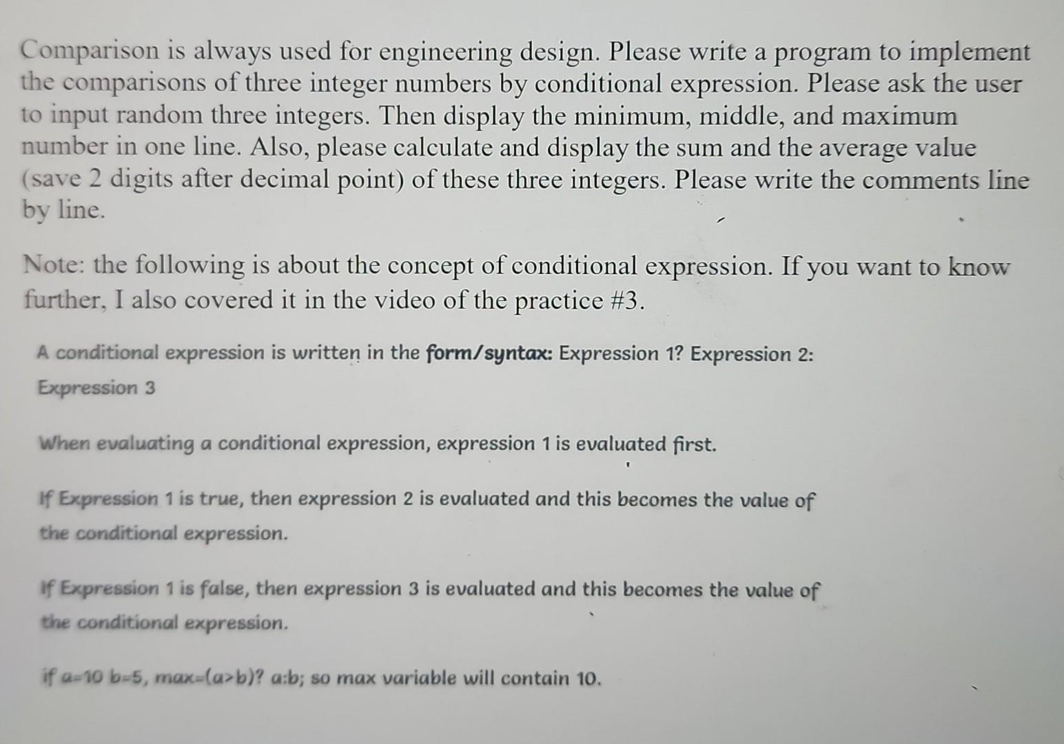 Solved Comparison is always used for engineering design. | Chegg.com