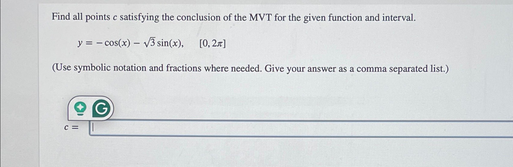 Find all points c ﻿satisfying the conclusion of the | Chegg.com