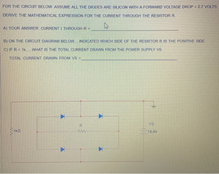 Solved For The Circuit Below Assume All The Diodes Are