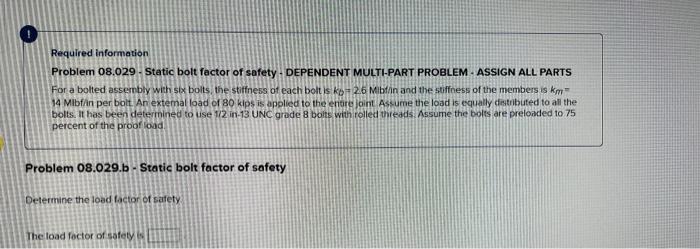 Solved Required information Problem 08.029 - Static bolt | Chegg.com