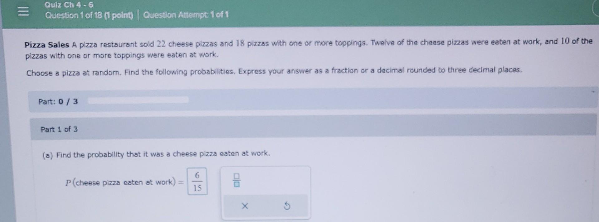 Solved Pizza Sales A pizza restaurant sold 22 cheese pizzas | Chegg.com