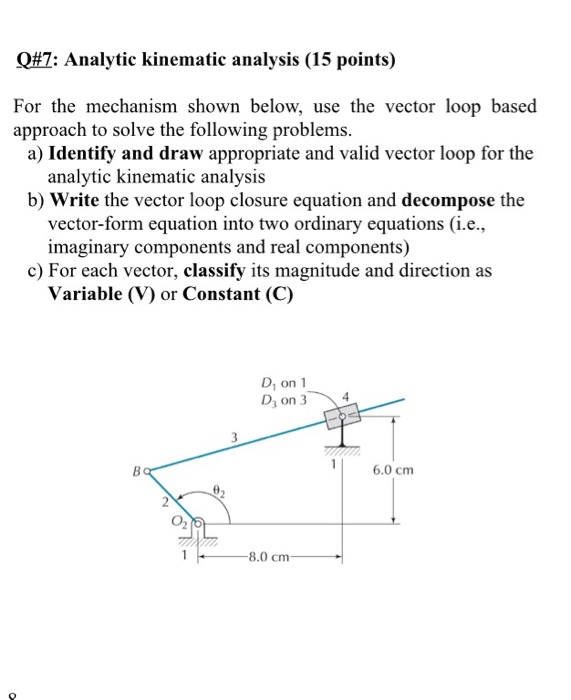 Solved Q#7: Analytic kinematic analysis (15 points) For the | Chegg.com