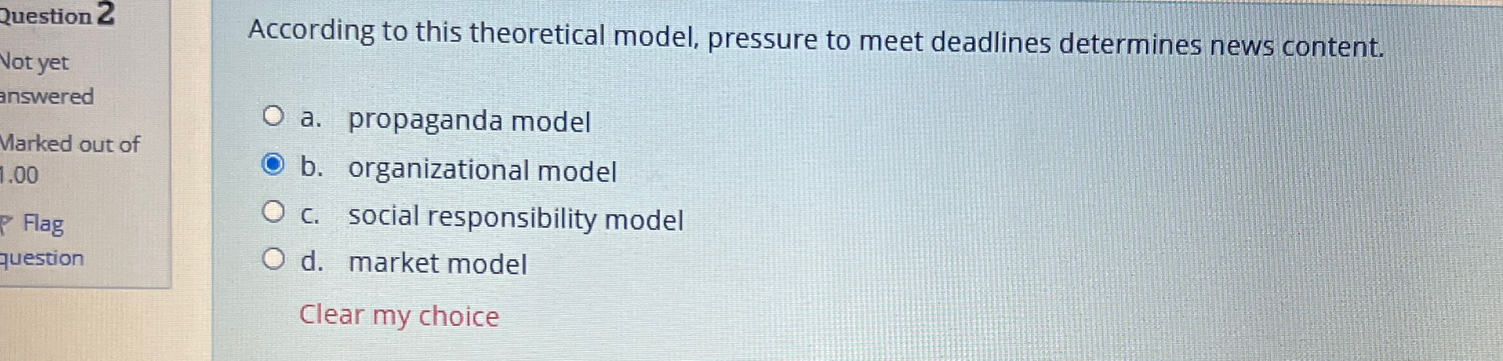 Solved Question 2According to this theoretical model, | Chegg.com