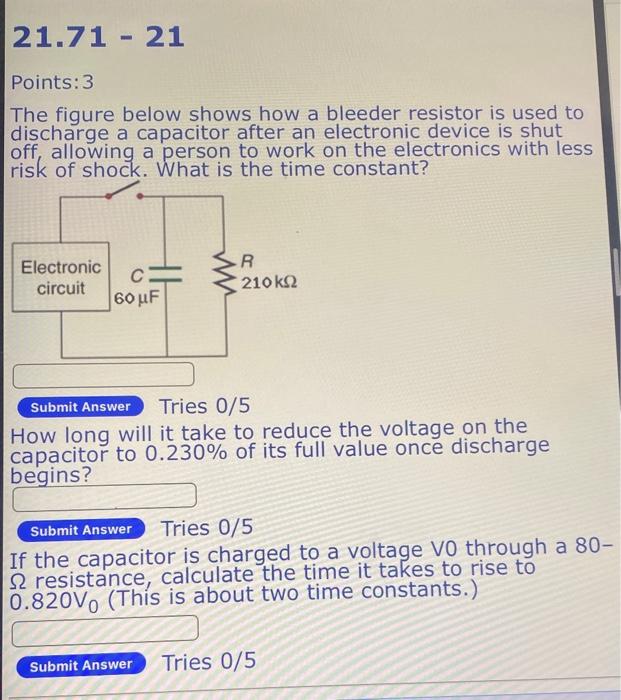 Solved Points: 3 The figure below shows how a bleeder | Chegg.com