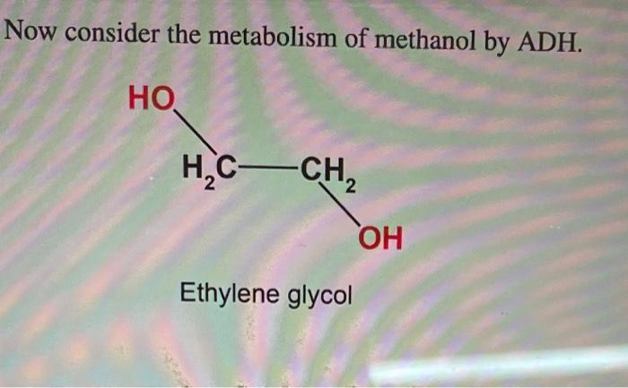 Solved Now consider the metabolism of methanol by ADH. | Chegg.com