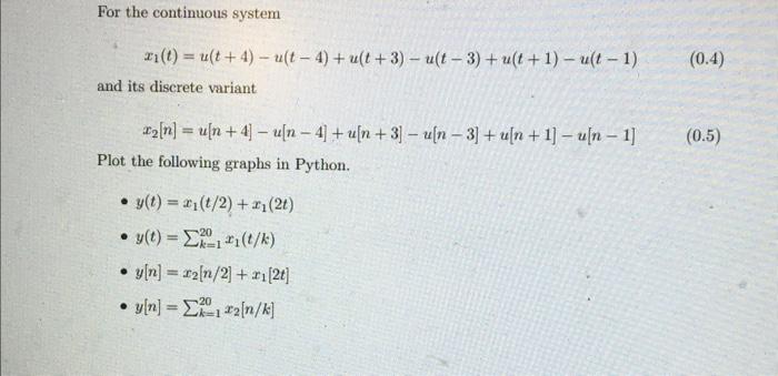 Solved Using matplotlib and numpy libraries, A) Plot the | Chegg.com
