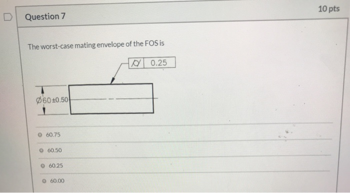 Solved The geometric tolerance shown controls the Ø 50.05 - | Chegg.com