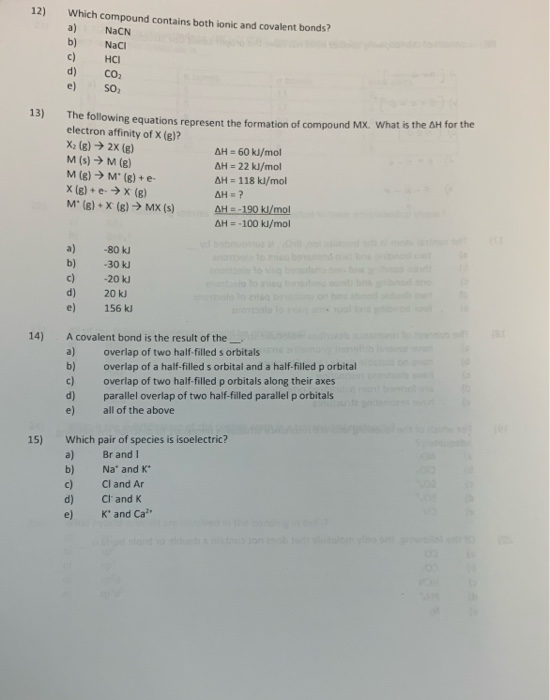 Solved Which compound contains both ionic and covalent | Chegg.com