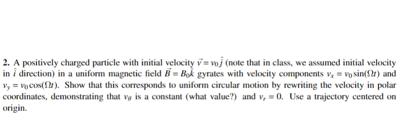 Solved A positively charged particle with initial velocity | Chegg.com