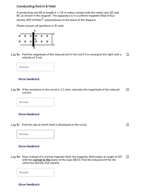 Solved Conducting Rod in B FieldA conducting rod AB ﻿of | Chegg.com