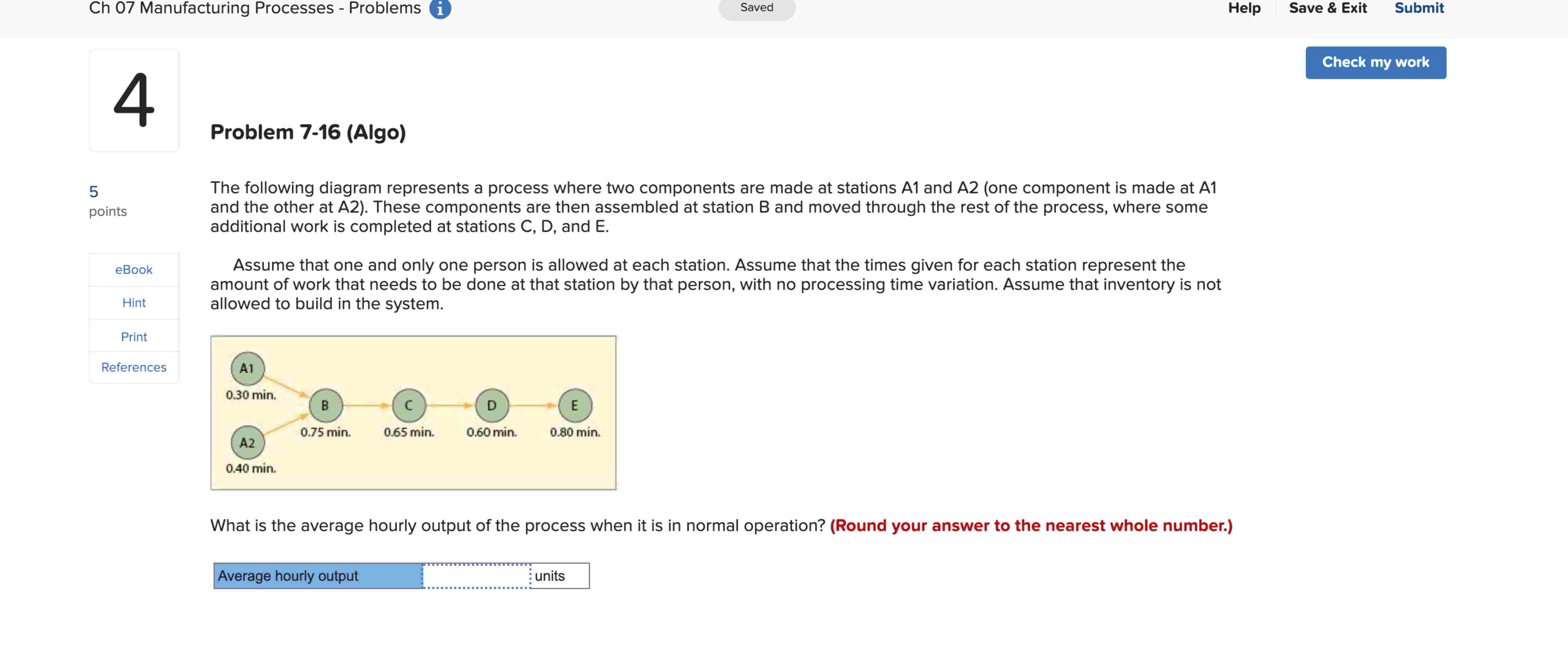 Solved Problem 7-16 (Algo)The following diagram represents a | Chegg.com