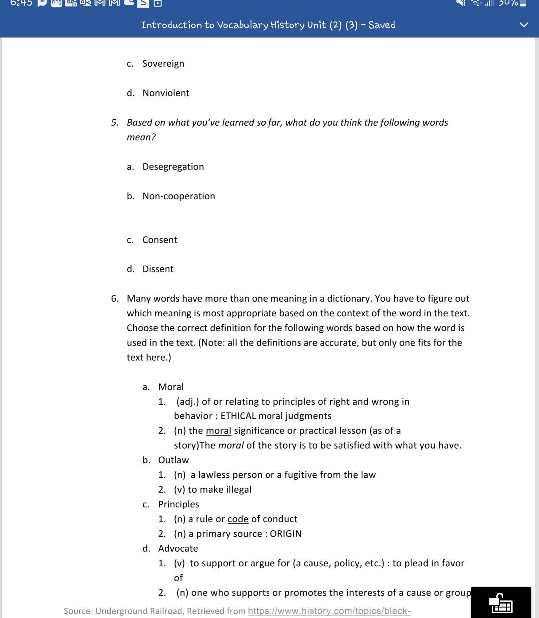 Introduction to the History Module Vocabulary Hide | Chegg.com