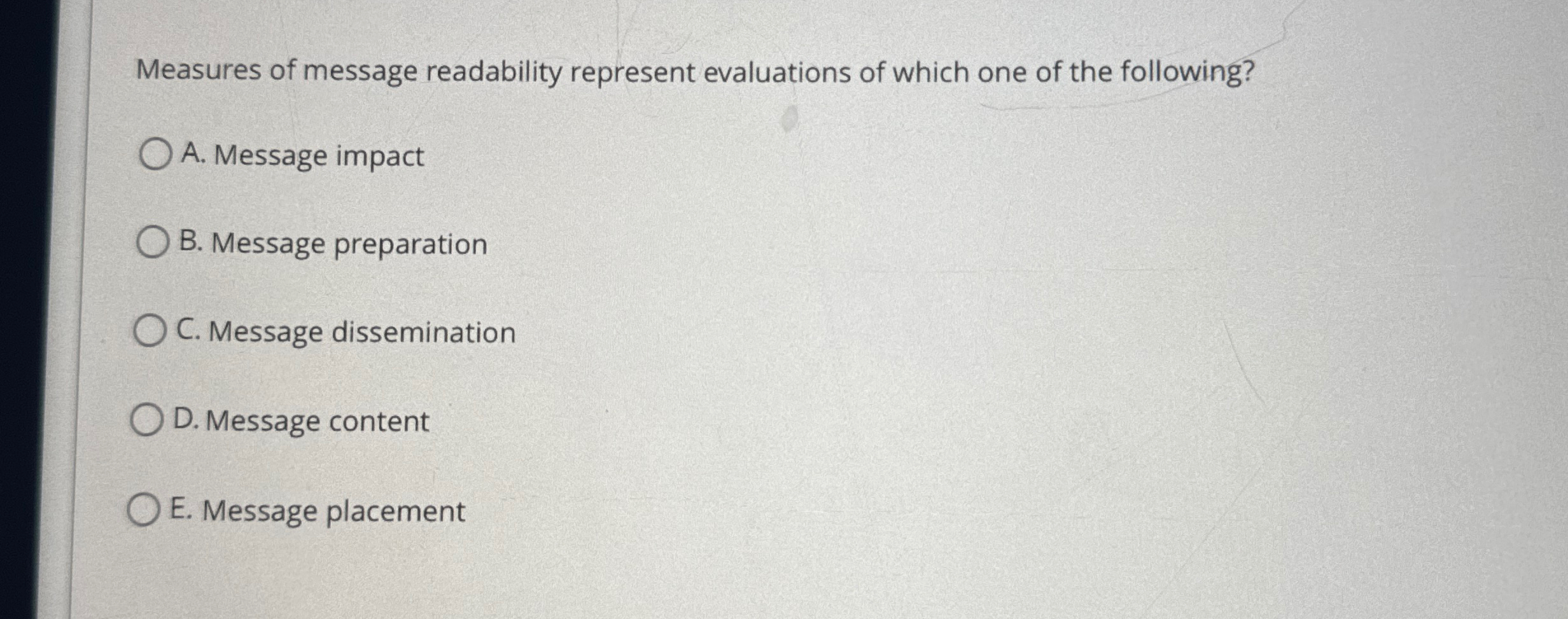 Solved Measures of message readability represent evaluations | Chegg.com